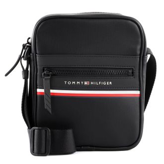 Tommy Hilfiger Herren TH Stripe MINI AM0AM10297 Reporter-Tasche, Schwarz (Black)