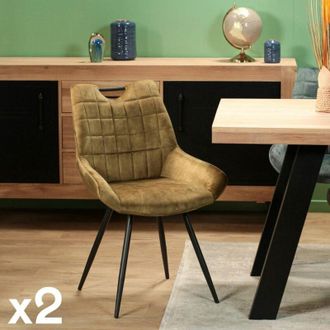 Pier Import Pier Import - Chaise vert kaki avec poignée (lot de 2) malmoe