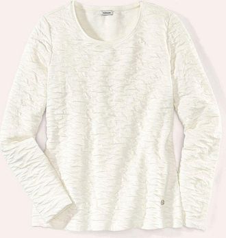 Walbusch Langarmshirt Damen Jacquard-Sweaty 3D Langarmshirt Rundhals pflegeleicht Baumwollmischung (Jersey) f&uuml;r Komfort, atmungsaktiv