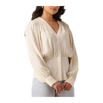 Second Female Elegante Elvas Bluse - - Blouses & Shirts - Damen - Beige - XS