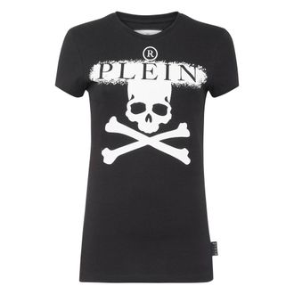 Philipp Plein Femme, Tops, Noir, Taille: 42 FR T-Shirt Col Rond