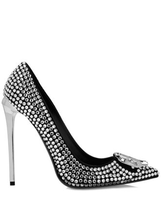 Philipp Plein escarpins à ornements strassés 120 mm - Noir