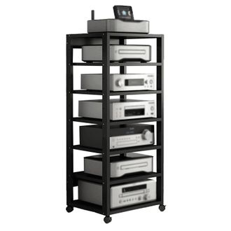 Generic Audio-Rack-Tower 7-stufiger AV-Medienständer, beweglicher Plattenspieler-DVD-CD-Audio-Rack-Turmhalter, mit verstellbaren Regalen, Konsolenregal for Un