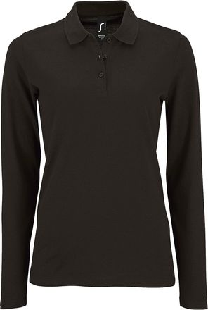 SOLS Sols Damen Pique-Polo-Shirt, lang&auml;rmlig (2XL) (Schwarz)