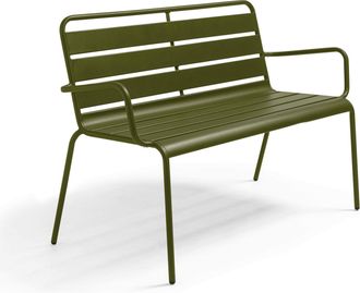 Oviala Gartenbank aus Metall, Khakigr&uuml;n - Palavas