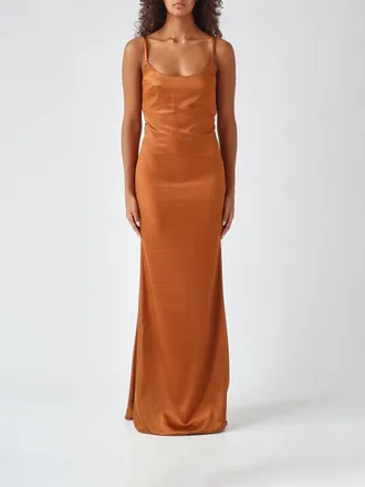 Elisabetta Franchi Robe de soir&eacute;e longue en satin &agrave; imprim&eacute; python