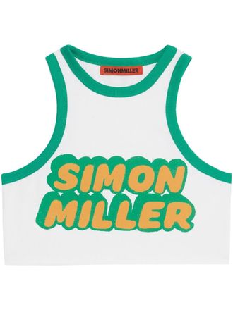 Simon Miller d&eacute;bardeur crop &agrave; logo imprim&eacute; - Blanc