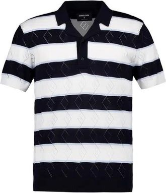 Strellson Herren Polo-Shirt blau gestreift