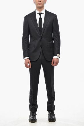 Corneliani Slim-Fit-Anzug aus Schurwolle mit klassischem Revers Corneliani