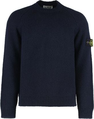 Stone Island Homme, Pulls, Bleu, Taille: M Pull en Laine Mouliné Fantaisie