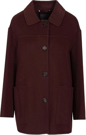 Max Mara Kurzer Mantel - Dunkelrot