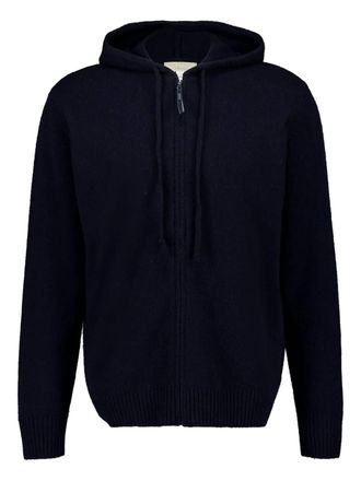 120% Lino Gestrickte Kapuzenjacke - Blau