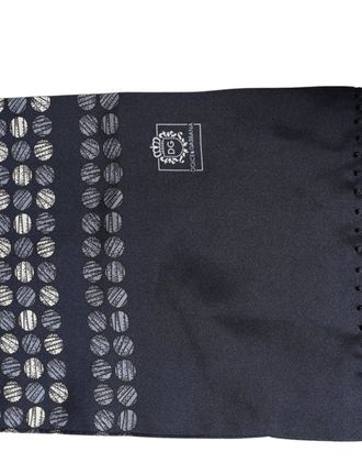 Dolce & Gabbana Geometric Dot Silk Scarf - Navy