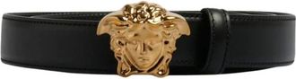 Versace Femme, Accessoires, Noir, Taille: 105 CM La Medusa Leather Belt 3 cm