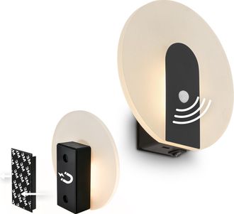 Briloner Sticklights - LED Wandleuchte ohne Stromanschluss und ohne Bohren mit Bewegungsmelder, Akku, magnetisch abnehmbar, Wandlampe zum Kleben, Leselampe, Fl