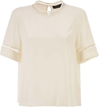 Fabiana Filippi Femme, Tops, Beige, Taille: 42 FR Acetate Silk Top
