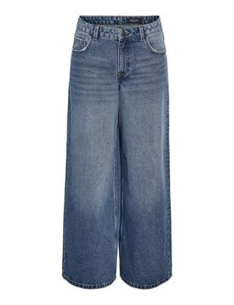 Noisy May Noisy may Femme Wide Leg Fit Nmkettie Nw Vi557Mb Noos Jean &Agrave; Jambes Larges, Bleu, 31W / 32L EU