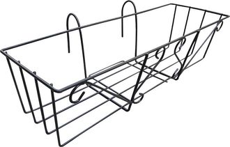 Happyyami 1 Pc Hängen Korb Balkon Geländer Pflanzer Container Geländer Blumentopf Halterung Metall Blumentopf Halter für Terrasse Balkon Veranda Zaun