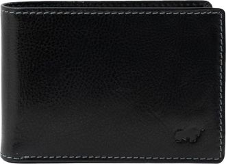 Braun Büffel Kleine RFID Geldbörse Arezzo - 4 Kartenfächer aus echtem Rindleder Schlichtes Design - Edles Schwarz