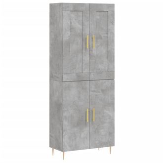 vidaXL Credenza Grigio Cemento 69,5x34x180 Cm In Legno Multistrato - Vidaxl