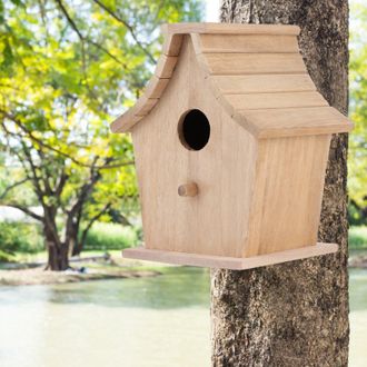 Generic Vogelhaus, Holz-Vogelhaus, Brutkasten, Hängendes Vogelhaus, Heimtierbedarf für Papageien, Wellensittiche, Kleine Vögel