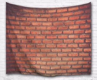 A.Monamour Wanddekor Wandbild Vorhang Wandteppiche Architektur Roter Backsteinmauer Hintergrund Grunge Stil Bild Gedruckt Textil Wandteppich Wandbehänge Dekore F