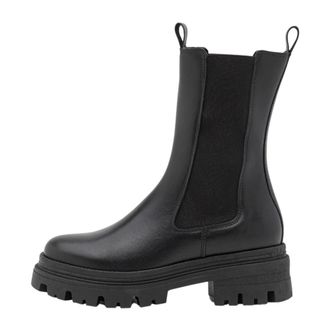 Tamaris Zeitlose Leder Chelsea Boots mit elastischen Seitenpanels - - Shoes - Damen - Schwarzk - 37 EU