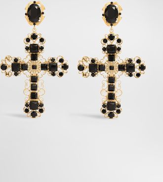 Dolce & Gabbana Clip-ohrringe Mit Kreuzmotiven - Frau Bijoux Mehrfarbig Metall Onesize