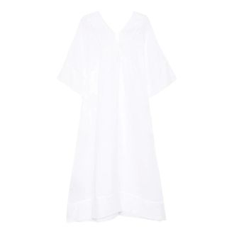 120% Lino Femme, Robes, Blanc, Taille: 36 FR Kaftan en lin