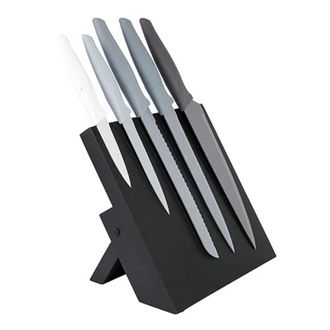 axentia Magnet-Messerblock, schwarz, wei&szlig;, grau, 6-teilig
