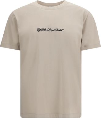 Off-white Script Arrow Slim T-Shirt - - Tops - Herren - Beige - S