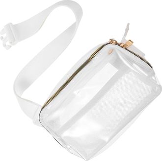 Hemoton wasserdichte Transparente Bauchtasche Verstellbar für Damen und Herren Leichte Nylon Hüfttasche zum Radfahren Reisen Outdoor Modische Weiße Tasche