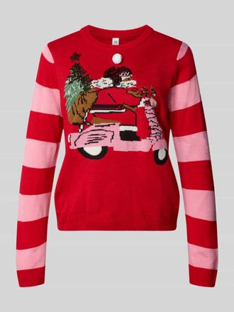 Only Pullover mit weihnachtlichem Santa-Motiv