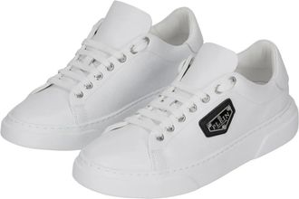 Philipp Plein Low-Top Sneaker - Lo-Top Turnschuhe Iconic Plein - Gr. 35 (EU) - in Wei&szlig; - f&uuml;r Damen