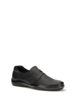 Prada Mens Loafers Toblach Black Leather Calf