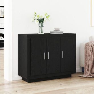 vidaXL vidaXL Sideboard Schwarz Eiche 92x35x75 cm Ingenieurholz