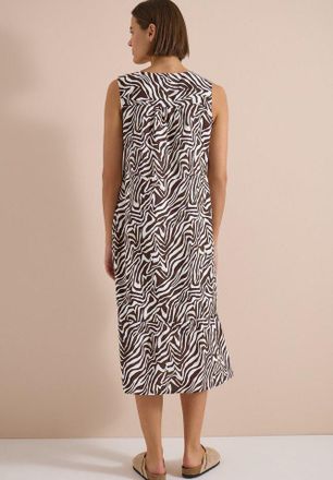 Cecil Midikleid V-Ausschnitt, abstrahierter Zebraprint, V-Ausschnitt, Sommerkleid