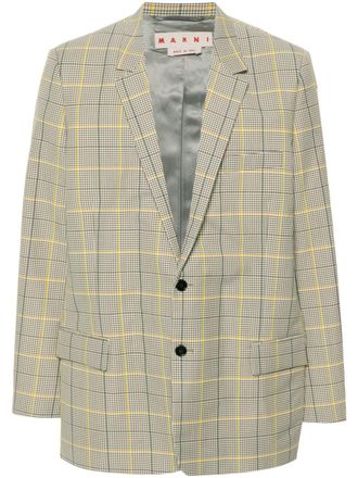 Marni blazer à carreaux - Jaune