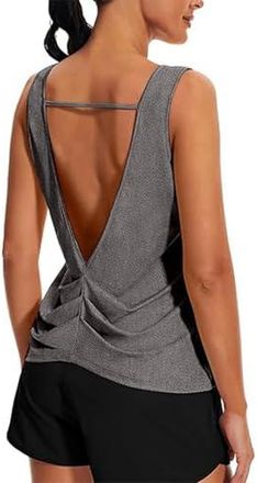 Generic D&eacute;bardeur sans manches pour femme - Haut dentra&icirc;nement 2025 pour femme - Dos ouvert - D&eacute;bardeur de yoga sans manches - Haut l&eacute;ger pour la course &agrave; pie
