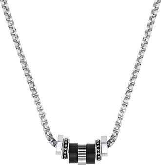 s.Oliver Kette mit Anh&auml;nger Edelstahl Herren Halsschmuck, 50+5 cm, Bicolor, Kommt in Schmuck Geschenk Box, 2034944