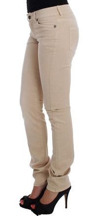 Roberto Cavalli Womens Beige Wash Slim Fit Cotton Stretch Jeans Clothing