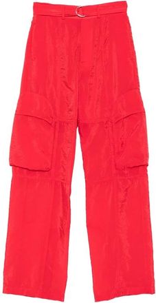 Frankie Shop Femme, Pantalons, Rouge, Taille: 40 FR Pantalon Cargo Large Ceintur&eacute;