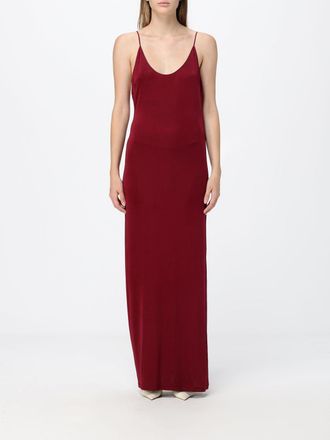 Saint Laurent Robe longue nuisette en viscose stretch &agrave; fines bretelles