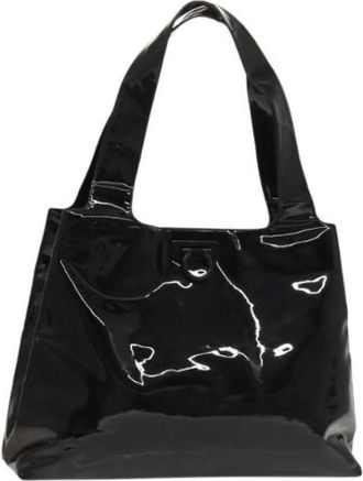 Ferragamo Pre-owned Toile sacs-main - Femme - Pre-owned - Noir - Taille: ONE Size