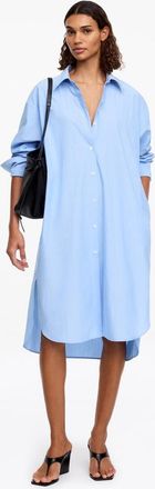 Arket Weites Hemdkleid Aus Baumwolle -Blau