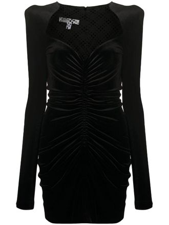 Philosophy di Lorenzo Serafini robe courte en velours &agrave; fronces - Noir