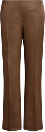 Alberta Ferretti Femme, Pantalons, Brun, Taille: 42 FR Pantalon en soie &agrave; jambes droites