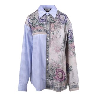 Pierre-Louis Mascia Femme, Blouses et Chemises, Multicolore, Taille: 40 FR Camicia stampa floreale e motivo a righe verticali