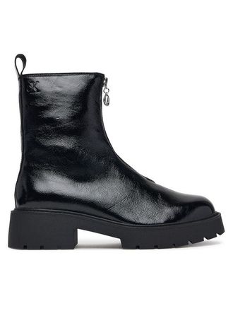 Calvin Klein Stiefeletten Chunky Zip Boot Shiny Lth HW0HW03200 Schwarz