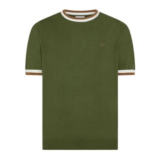 Sun 68 T-Shirt Sweater Stripes Details S/S - - Tops - Herren - Gr&uuml;n - L